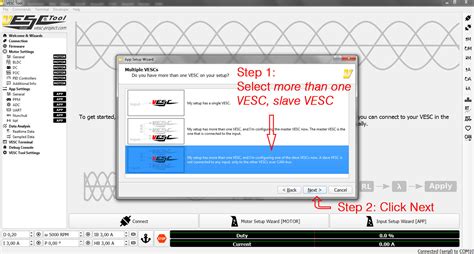 4 Input Setup Wizard For Multiple VESCs Via CAN Bus Using A PPM Signal Radio Controller VESC