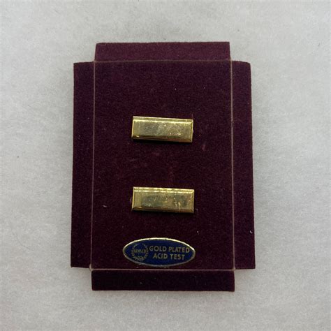 Ww2 Us Army Lieutenant Rank Insignia Set Gemsco Acid Test On Card