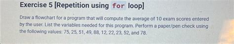 Solved Exercise Repetition Using For Loop Draw A Chegg