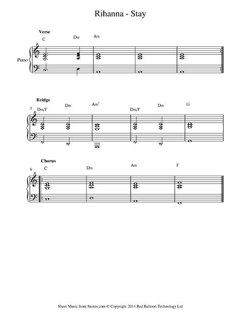 Rihanna Stay Chords Guitar