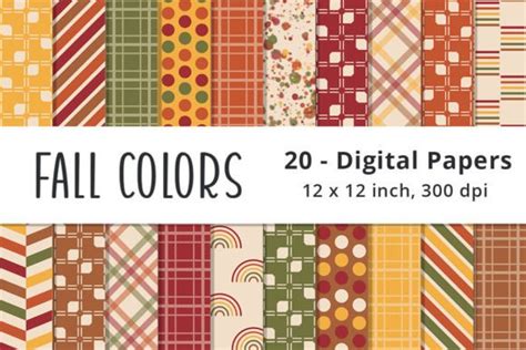 Printable Fall Color Background Patterns Graphic By Lemon Paper Lab · Creative Fabrica