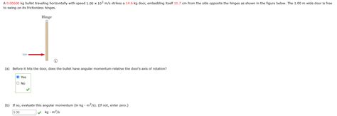 Solved A Kg Bullet Traveling Horizontally With Chegg