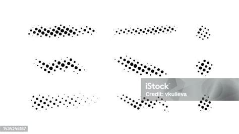 그런지 하프톤 스트로크 및 정지 설정 블랙 코믹 팝 아트 스트라이프와 라인 컬렉션 하프 톤 질감 반점 얼룩 및 얼룩 모양 단색 점선 디자인 요소 벡터 하프톤에 대한 스톡