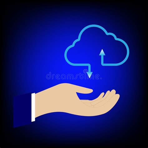 Businessman Hand Holding Cloud Technology Transfer Data Information And