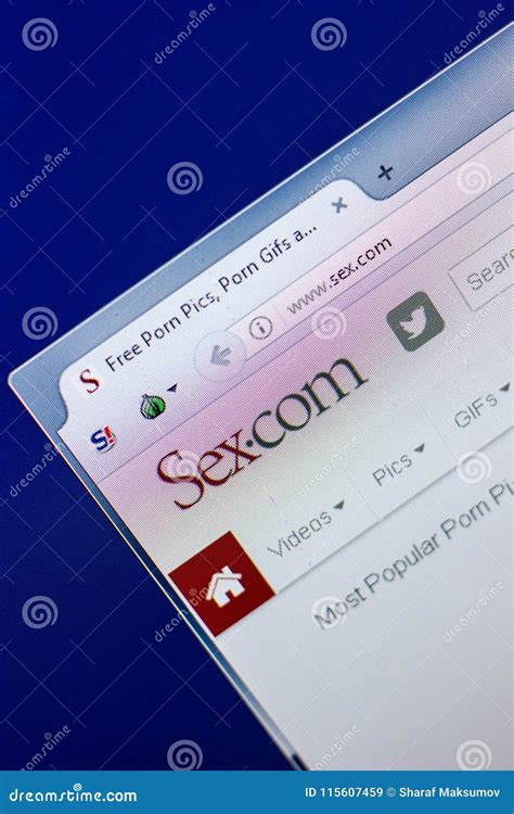 ryazan russia april 29 2018 homepage of sex website on the display