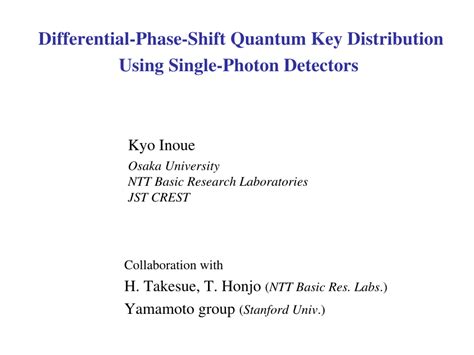Pdf Differential Phase Shift Quantum Key Distribution Using Single Photon Detectors