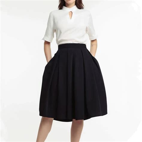 2018 Summer Women Long High Waist Pleated Skirt Plus Size Female
