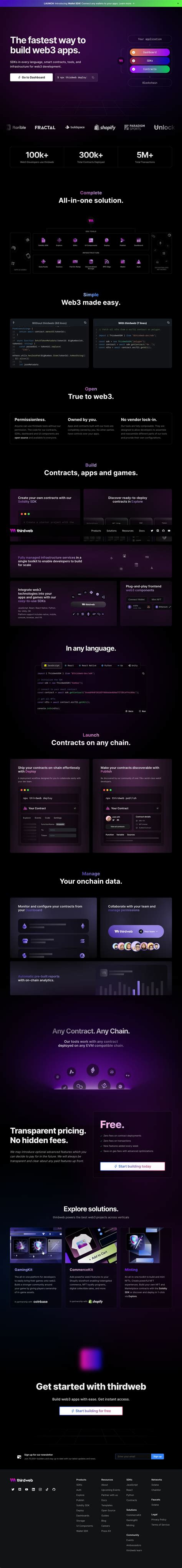 thirdweb landing page design inspiration makelanding