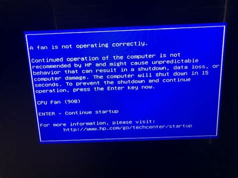 the fan is not operating correctly on bootup hp support community