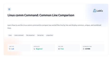Linux Command Comm Command Tutorial Labex