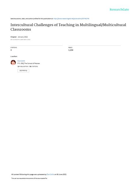 Publishedintercultural Challenges Of Teaching In Multilingual Multicultural Classrooms Pdf