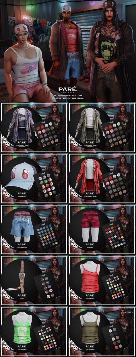 Get More From ParÉ On Patreon Sims 4 Male Clothes Sims 4 Mods