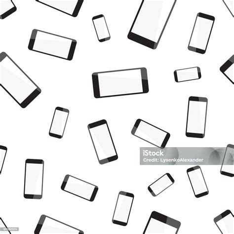 스마트폰 완벽 한 패턴 배경입니다 비즈니스 평면 벡터 일러스트입니다 실제 전화 장치 기호 심볼 패턴 웹 배너에 대한 스톡 벡터 아트 및 기타 이미지 Istock