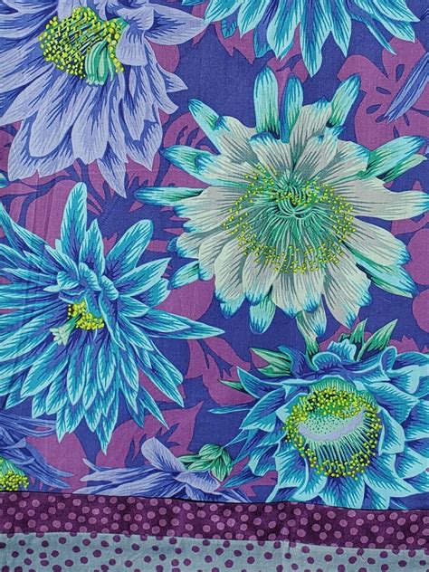 Kaffe Fassett Fabric Large Floral With Polka Dots Standard Etsy