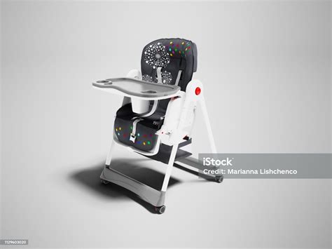 그림자와 회색 배경에 그의 테이블과 찻잔 3d 렌더링에 대 한 부서와 아이 먹이 기를 위한의 자 귀여운에 대한 스톡 사진 및