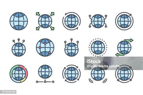 世界地圖相關顏色線圖示集環球五顏六色的線性圖示地球和位置平面顏色輪廓向量符號集合向量圖形及更多世界地圖圖片 世界地圖 互聯網 位置描述