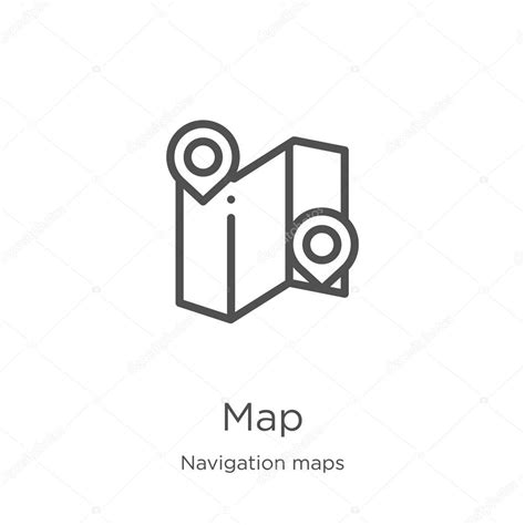 Vector Icono De Mapa De La Colección Mapas De Navegación Ilustración