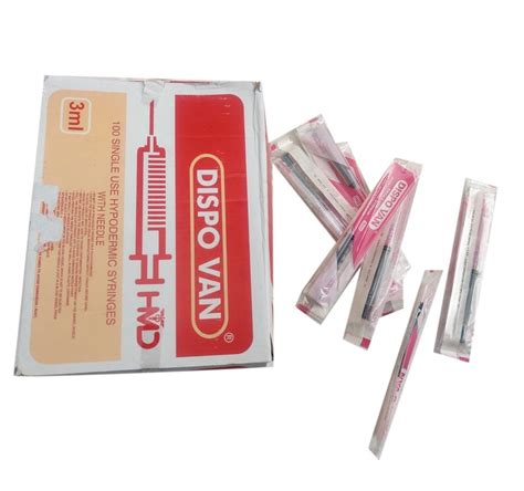 Plastic 3ml Dispo Van Syringe For Hospital 100 Pieces At Rs 215 Box