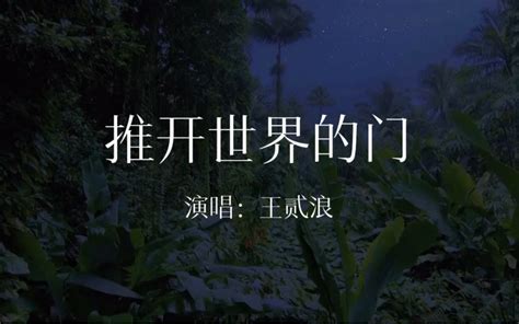 王贰浪演唱推开世界的门 王贰浪 王贰浪 哔哩哔哩视频