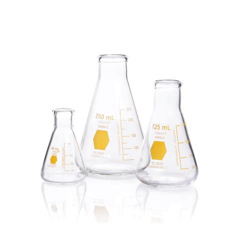 26500Y 125 KIMBLE KIMAX Colorware Erlenmeyer Flask Yellow 125 ML