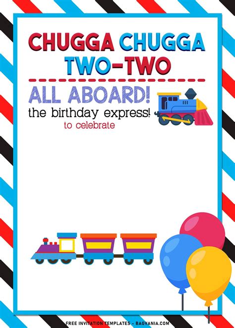 7 Choo Choo Train Theme Birthday Invitation Templates Birthday
