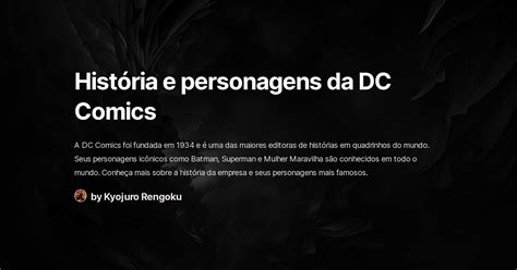 História e personagens da DC Comics