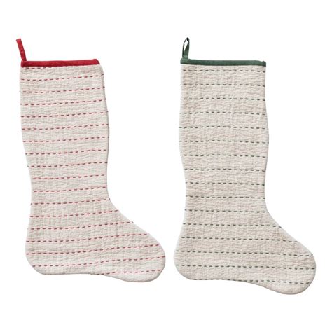 Kantha Stiched Stocking Dwellings Decor