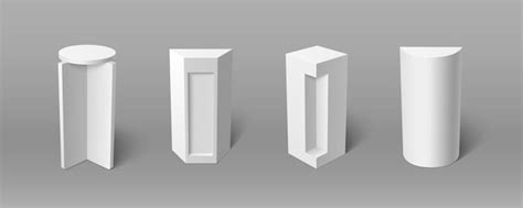 Free Vector 3d White Pillar Podium Cube Column Base Vector