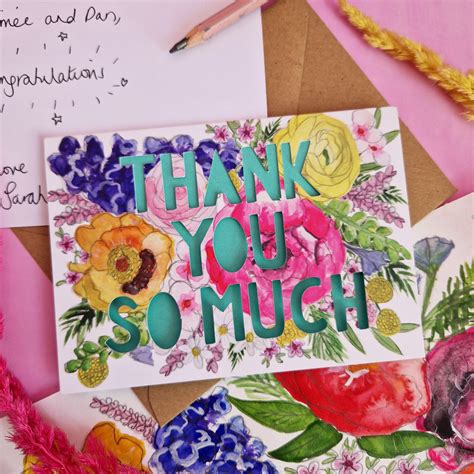 Thank You So Much Card Miss Bespoke Papercuts