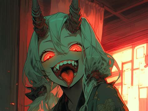 Download Wallpaper 1400x1050 Demon Vampire Horns Anime Standard 43