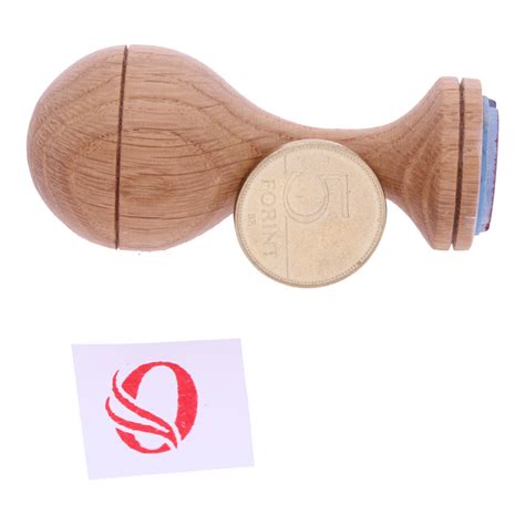 Mini Pontgyűjtő Pecsét Egyedi Grafikával Fa Nyéllel Kör A