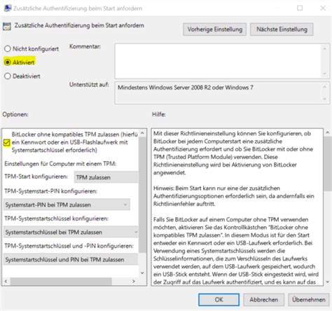 Bitlocker Ohne Tpm Nutzen Oder Booten Mit Pinpassword