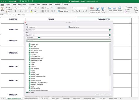 5100 Chat Gpt Prompts Excel Worksheet Etsy