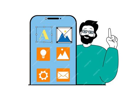 Premium Vector App Development Concept With People Scene In Flat Web