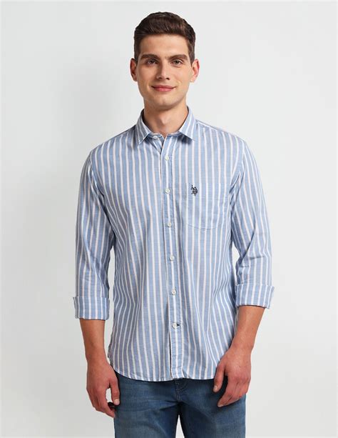Casual Slim Fit Stripe Shirts Us Polo Assn India