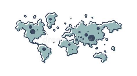 World Map With Scattered Data Points Vector Design Generative Ai Stock
