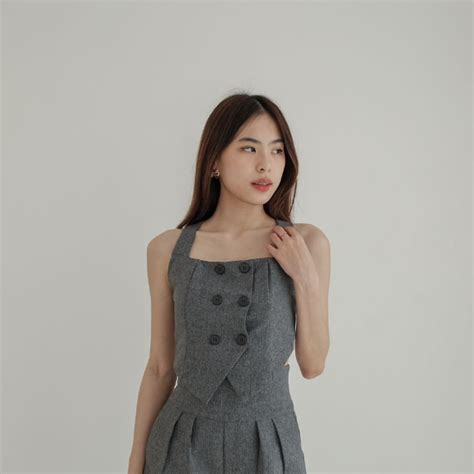Jual Ruby Vest Ocha Wear Square Neck Tube Tank Top Jennie