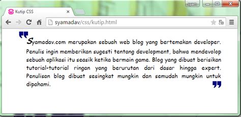 Memasukkan Teks Ke Dalam Tanda Kutip Dengan Css Syamadav