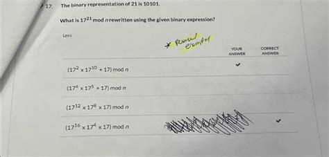 17 The Binary Representation Of 21 Is 10101 What Is