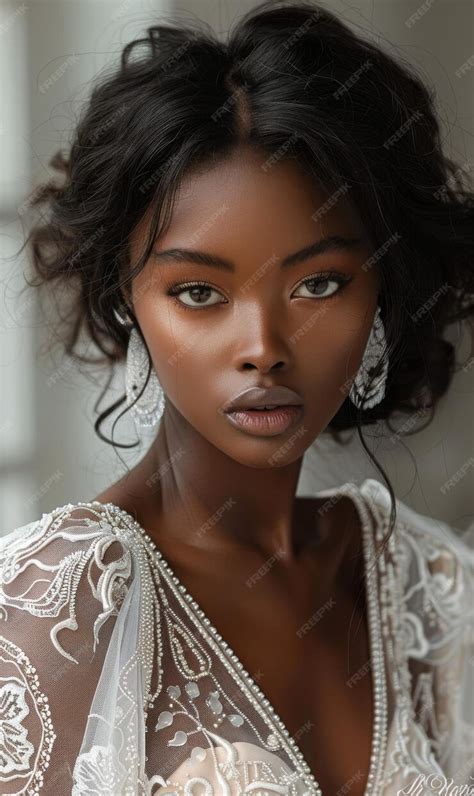 Premium Photo Beautiful Bride Young Black Girl In A White Wedding