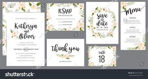 웨딩 스위트 템플릿은 화환 꽃으로 장식됩니다날짜 스톡 벡터로열티 프리 504159652 Shutterstock