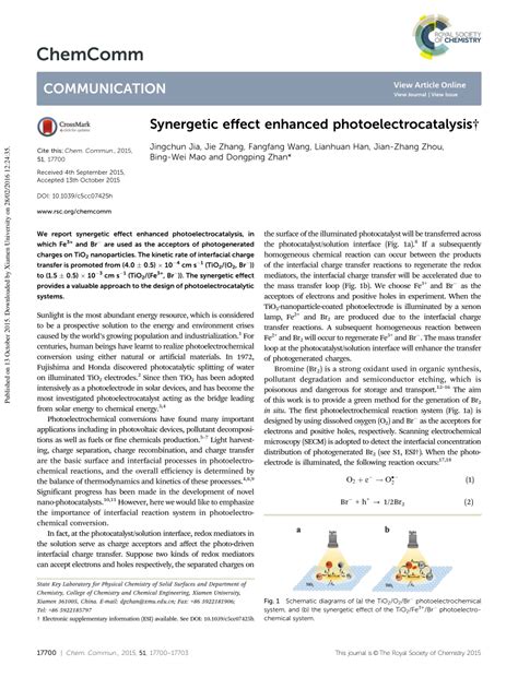 Pdf Synergetic Effect Enhanced Photoelectrocatalysis