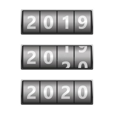Countdown Calendar Loading Process With Year 2020 And 2021 Happy New Year Concept Stock Vector