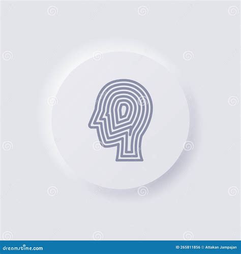 Head Overlap Stroke Line Icon White Neumorphism Soft Ui Design Stock Vector Illustration Of