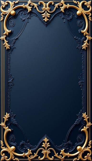 Free Gilded Navy Frame Image Ornate Scrollwork Border Download At