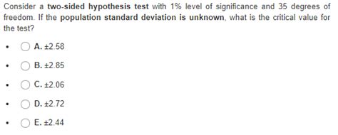 Solved Consider A Two Sided Hypothesis Test With Level Of Chegg