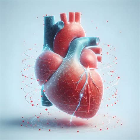 Modello Di Cuore Umano Anatomicamente Dettagliato Illustrazione Di
