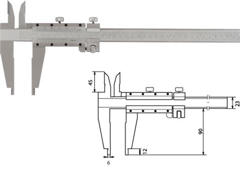 Nonius Messschieber 500 Mm Form D 0 02 Mit Feinstelleinrichtung