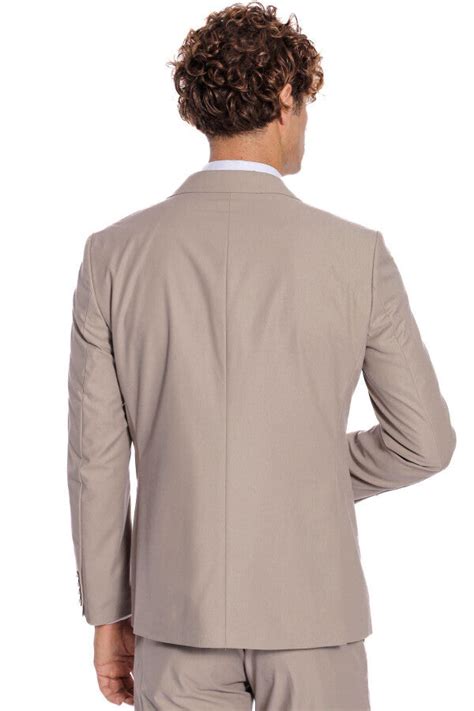 Plain Slim Fit Light Brown Men Suit Wessi