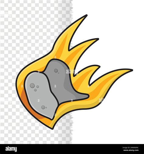 Meteoroid Flat Cartoon Style Vector Icon Illustration Science Object